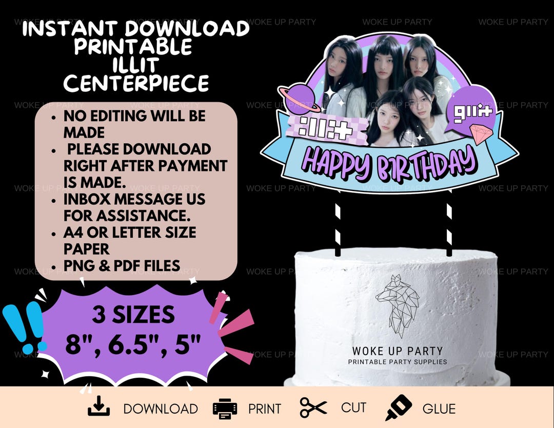 Printable Illit Cake Topper, Illit Centerpiece, Illit Cupcakes, Illit ...