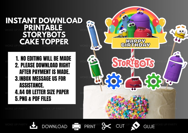 Printable Storybots Cake Topper, Storybots Centerpiece, Storybots ...