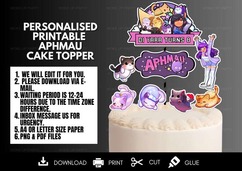 Personalised Printable Aphmau Cake Topper, Aphmau Centerpiece, Aphmau ...