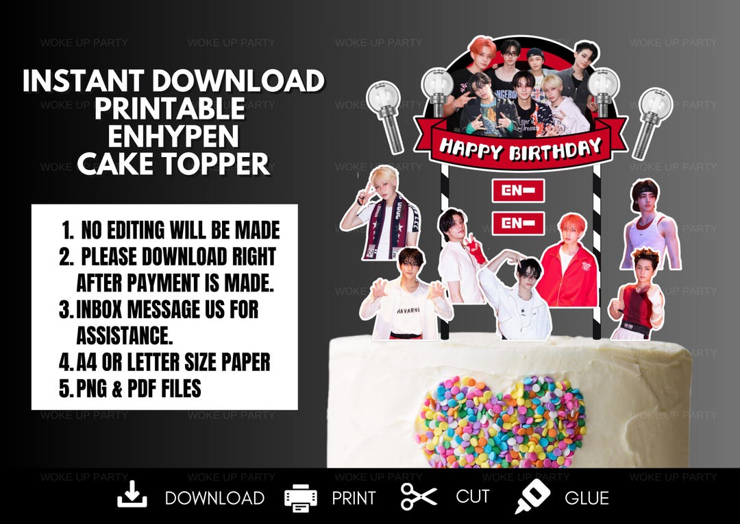 Printable Enhypen Cake Topper, Enhypen Centerpiece, Enhypen Sticker ...