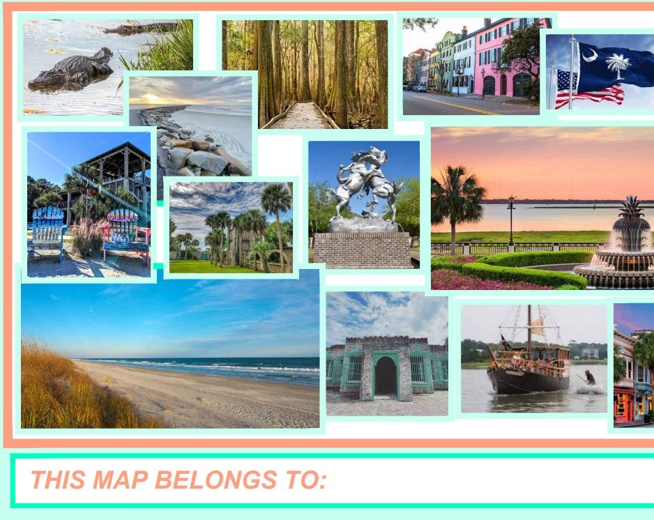 South Carolina Road Trip Fun Map - Printable, for Kids and Adults, Keep ...