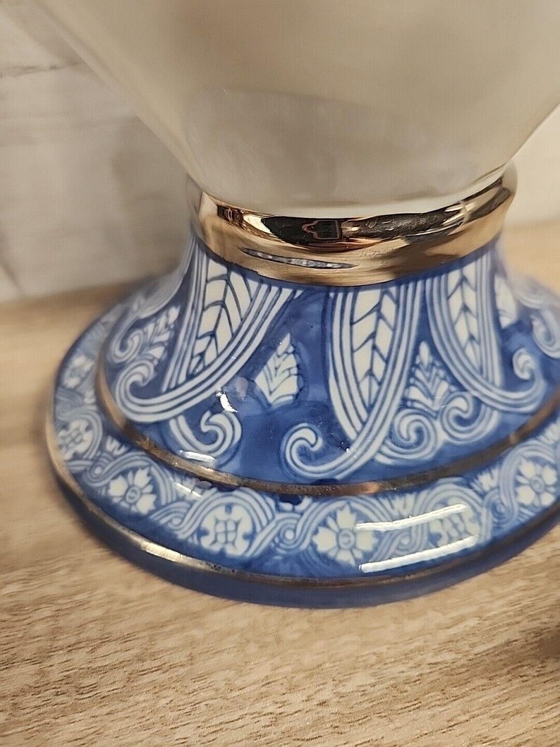Bombay China Teapot Creamer and Sugar Set White Blue Silver Porcelain ...