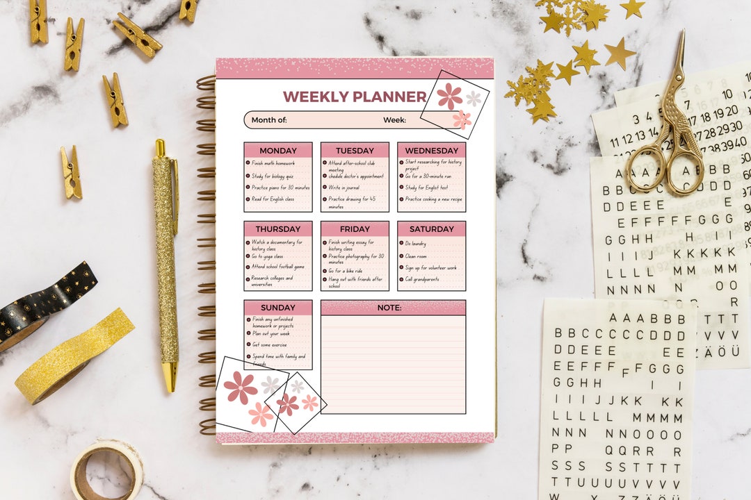 Weekly Planner Printable - Etsy