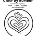 Color by Number Heart Ballons & Heart Page 2 Sheets for Kids PNG File ...