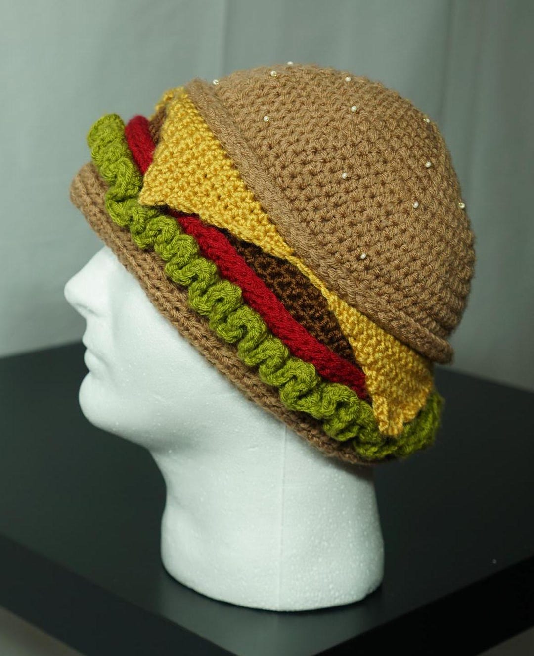 Burger Hat - Etsy