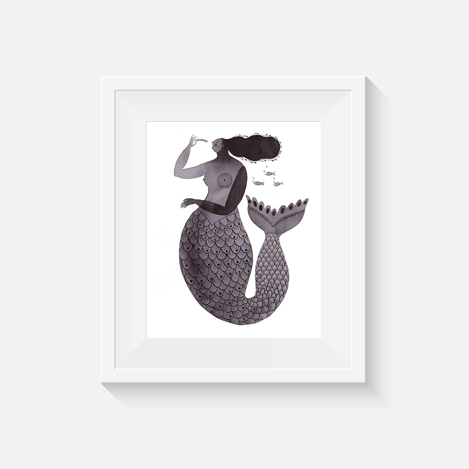 Inked Mermaid Art Print - Etsy