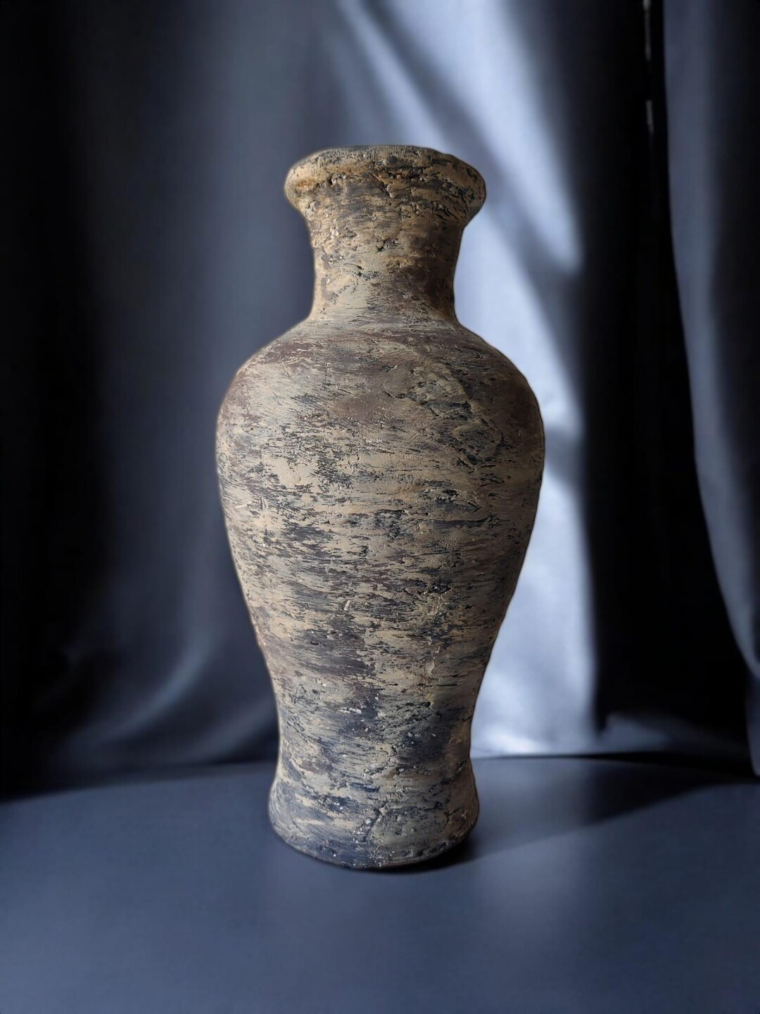 Aged Vessel, Hand Painted Amphora, Textured Hand-painted Vase, Vintage ...