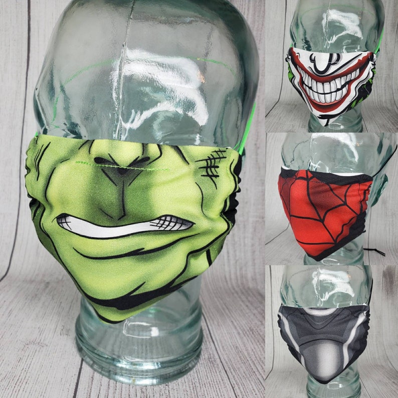 Comic Hero Villain Mask Face Masks Face covering mask | Etsy