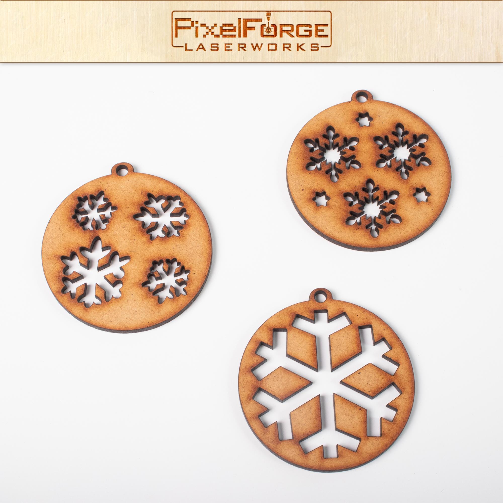Christmas Laser-cut Ornaments | 3mm HDF Holiday Decor | Snow Ball ...