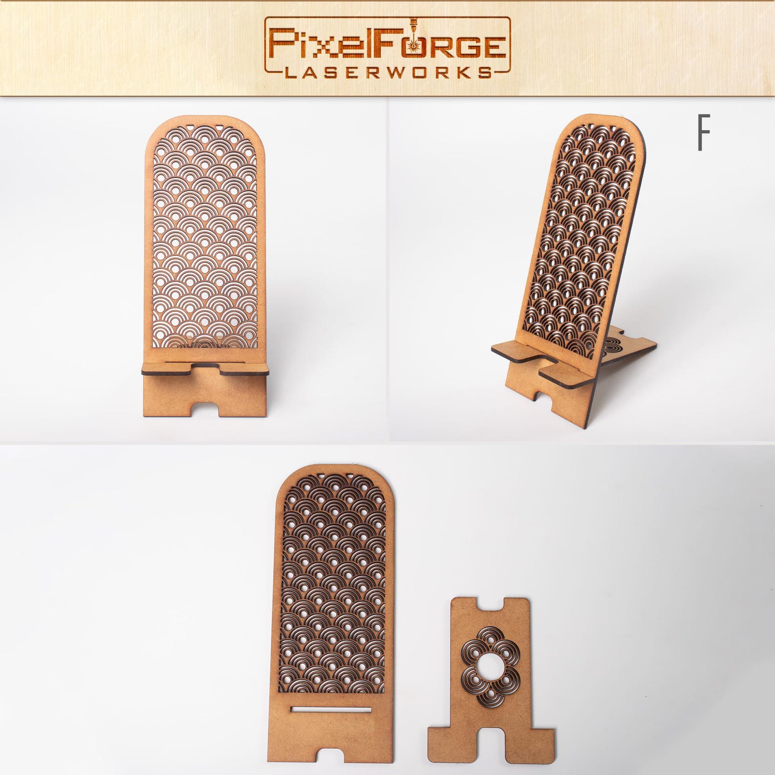Laser Cut HDF Phone Stand | 2-piece Holder With Charging Slot - Etsy