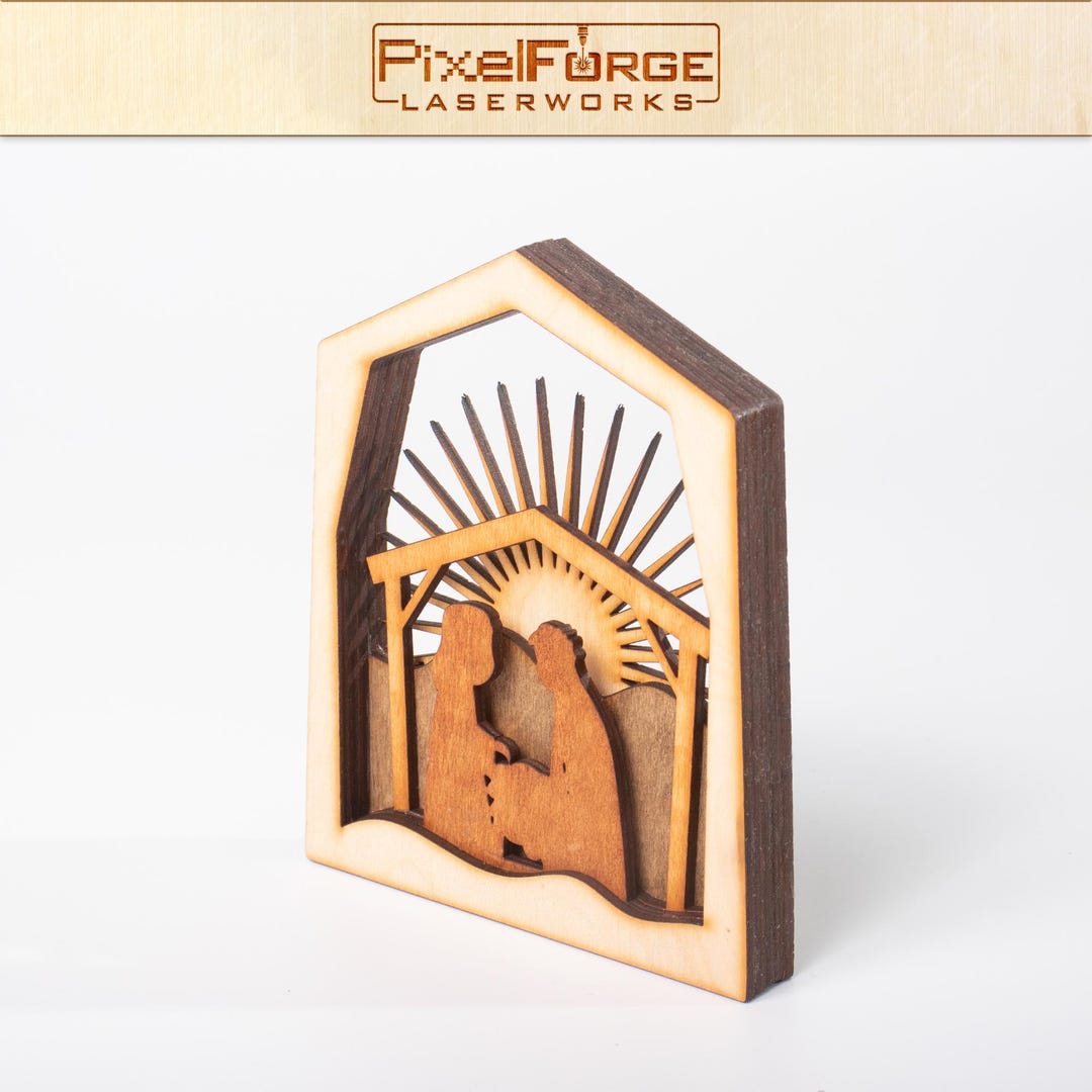 Multi-layered Birch Wood Nativity Scene | 12cm - Etsy
