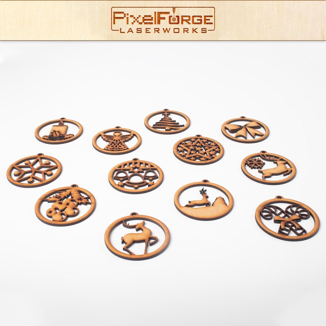 Christmas Laser-cut Ornaments | 3mm HDF Holiday Decor | Figure Designs ...