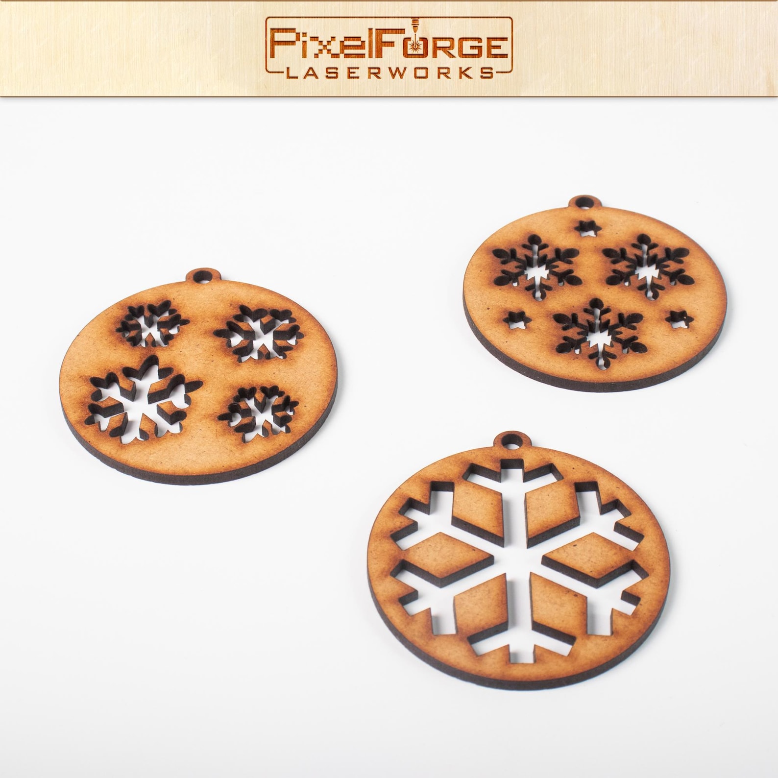 Christmas Laser-cut Ornaments | 3mm HDF Holiday Decor | Snow Ball ...