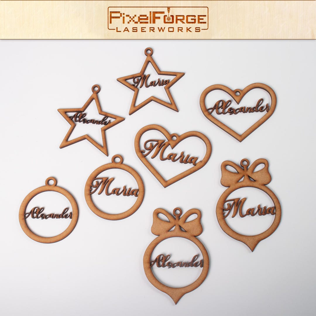 Personalized Christmas Laser-cut Ornaments | 9cm 3mm HDF Holiday Decor ...