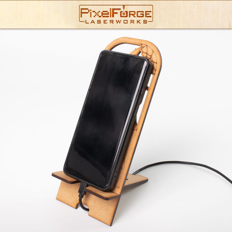 Laser Cut HDF Phone Stand | 2-piece Holder With Charging Slot - Etsy