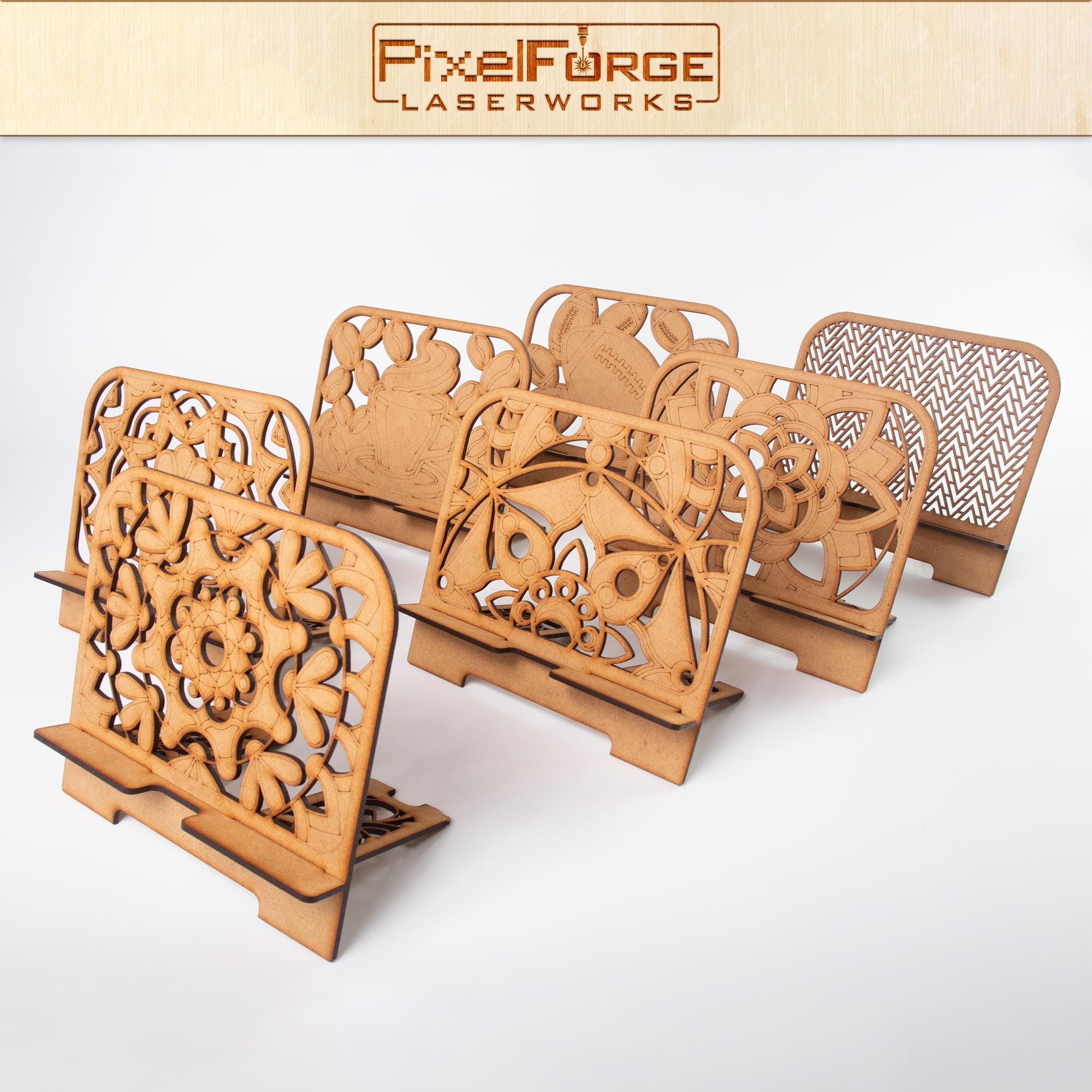 Laser Cut HDF Tablet Stand | 2-piece Holder With Charging Slot - Etsy