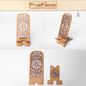 Laser Cut HDF Phone Stand | 2-piece Holder With Charging Slot - Etsy