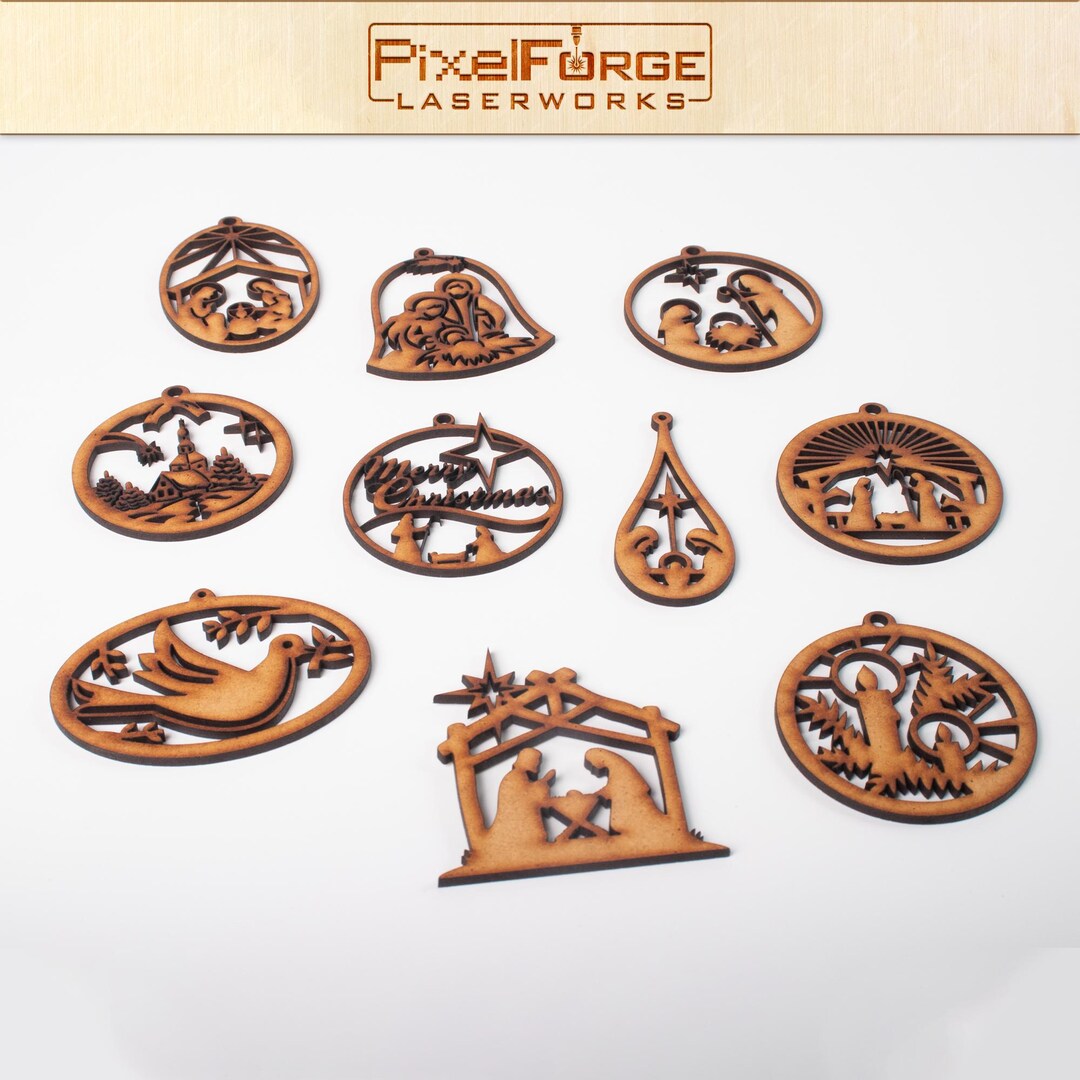 Christmas Laser-cut Ornaments 3mm HDF Holiday Decor Nativity Designs - Etsy