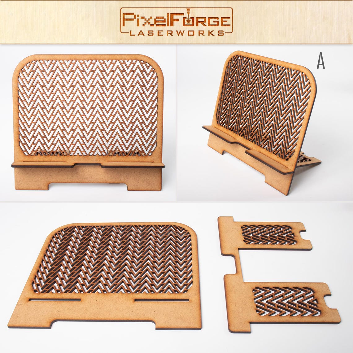 Laser Cut HDF Tablet Stand | 2-piece Holder With Charging Slot - Etsy