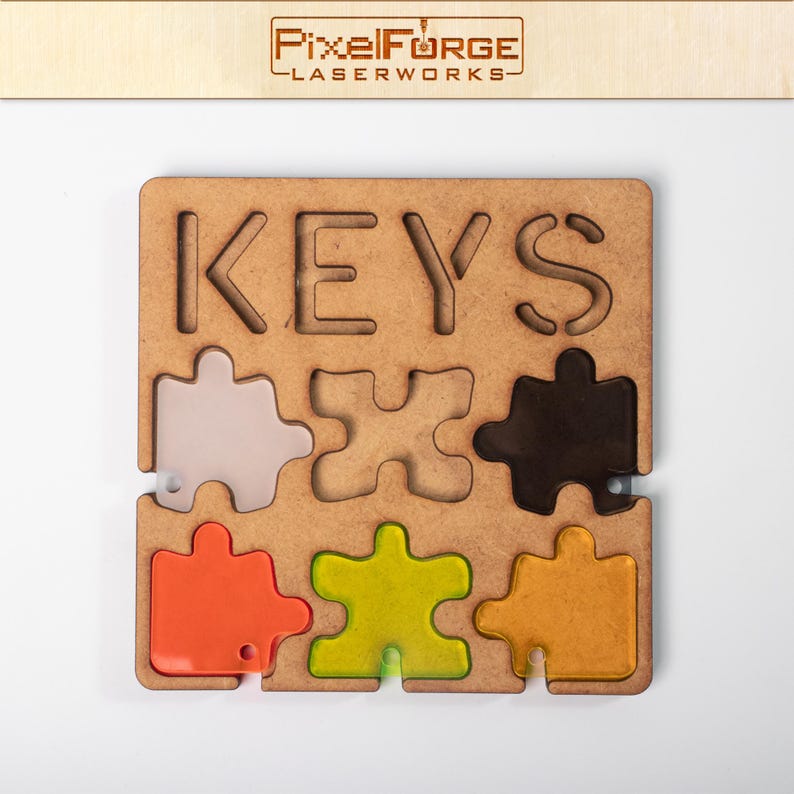 Puzzle Piece Keychain Holder With Acrylic Keychains - Etsy