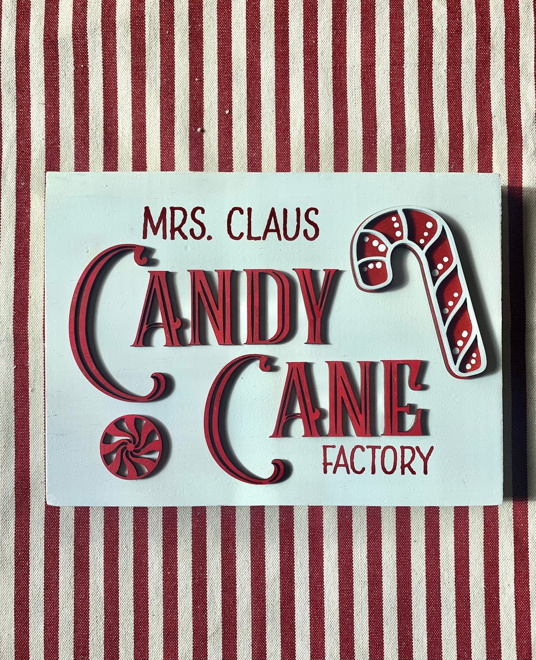 Candy Cane SIGN, Mrs. Clause Sign, Custom Name Sign Decor, Christmas ...
