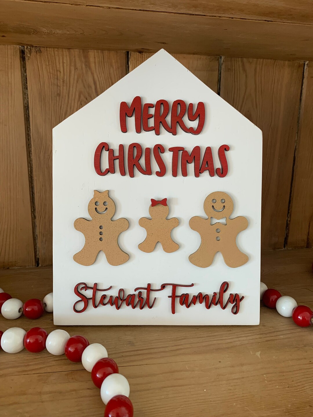 Gingerbread Family Custom Sign, Personalized Last Name, Farmhouse Decor ...