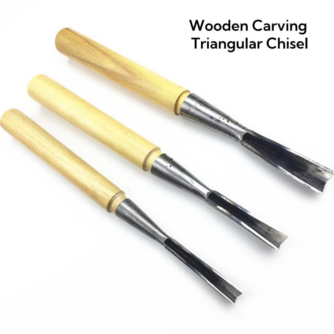 Handcrafted Wooden Carving Triangular Chisel | Precision Woodworking ...