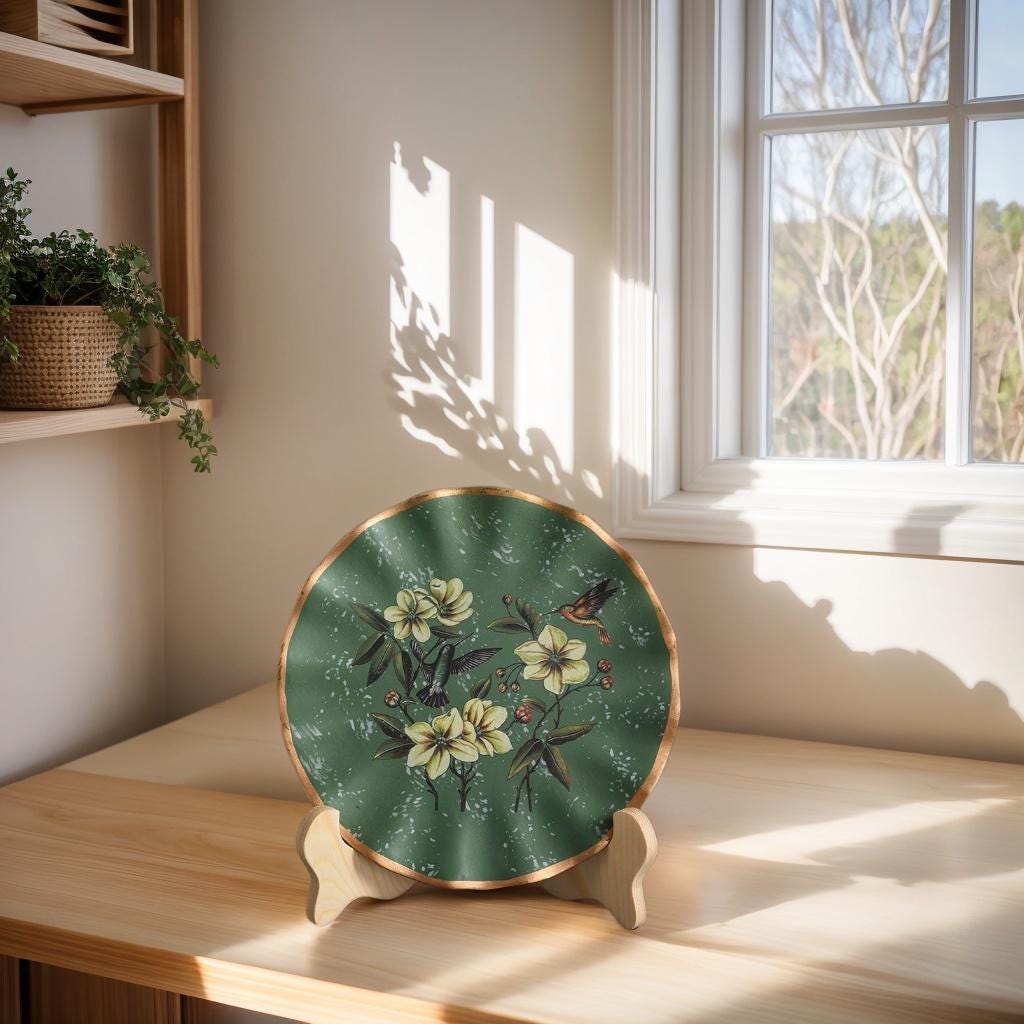 Solid Wood Display Stand: Chicken Wing Shape Plate Holder (5", 6", 7 ...
