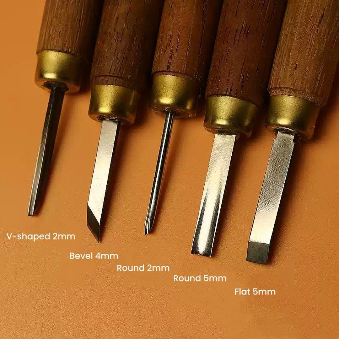 5-piece Wood Carving Chisel Set | Beginner Handcrafted Woodworking ...