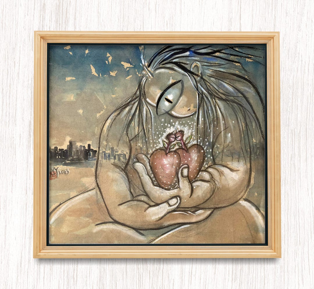 Original Ink Art "love", Spiritual Art, Ink Art, Moody Decor, Home ...