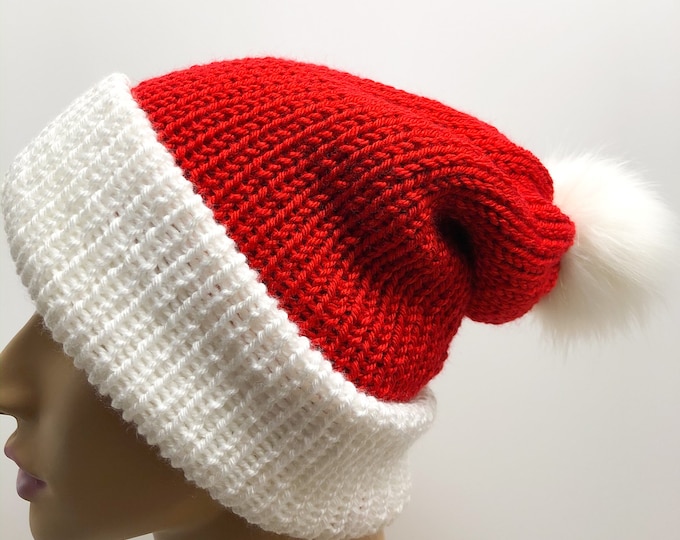 Extra Long Burgundy Wine Velvet Luxe Santa Hat, Luxury Velvet and Faux ...