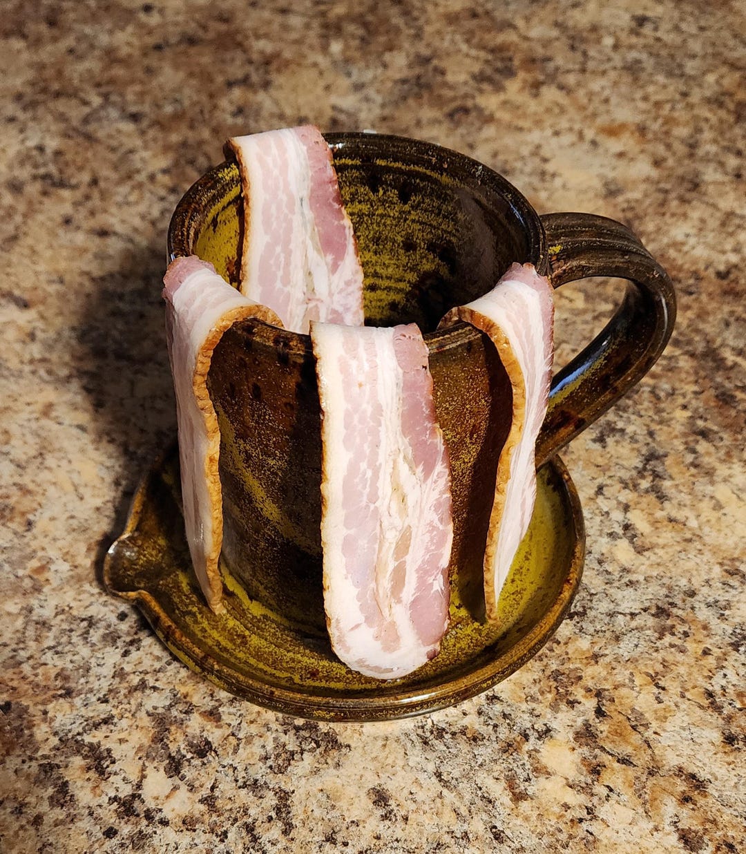 Hand Made Stoneware Bacon Cooker. Microwave and Dishwasher Safe Pottery ...
