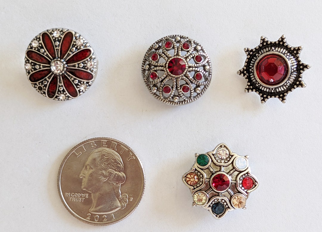 Snap Charms, Dark Red, Snap Buttons for Snap Jewelry. Fits 18-20mm ...