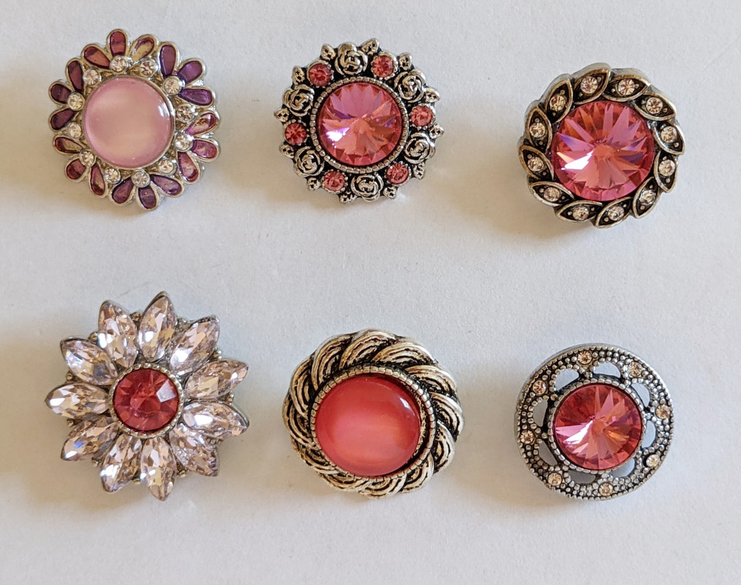 Pink Snap Charms, Snap Buttons for Snap Jewelry. Fits 18-20mm ...