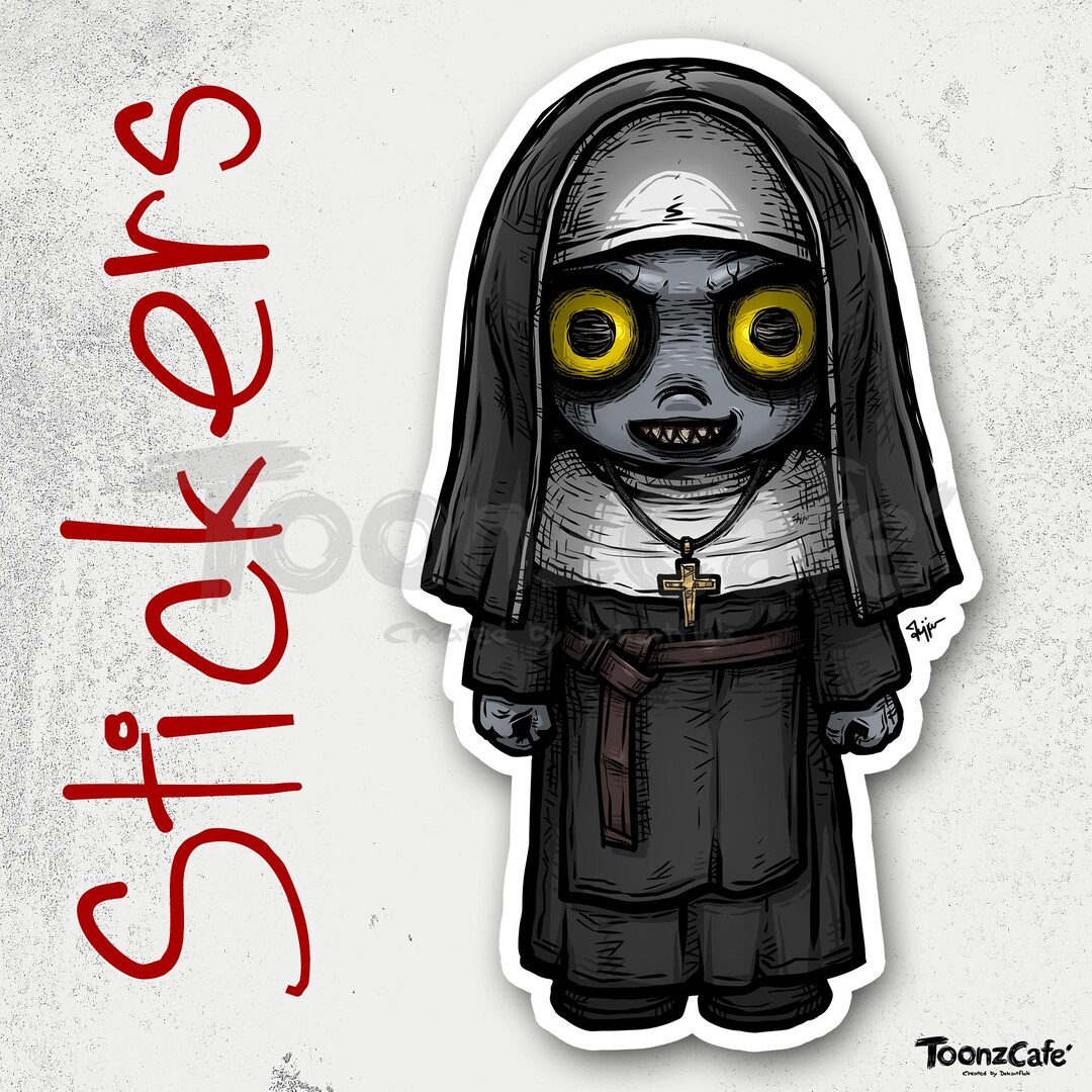Ghost Nun, Spooky Nun Vinyl Decals - Halloween Decor, Creepy Stickers ...
