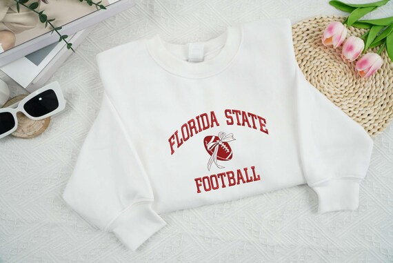 Embroidered Florida State Football Sweatshirt, FSU Fo… - Gem