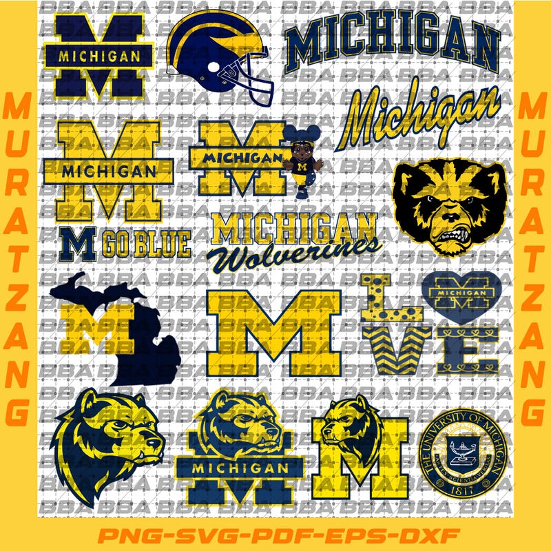 Michigan Logo Png - Etsy