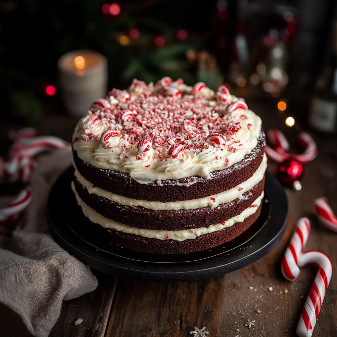 Chocolate Peppermint Cake Digital Recipe Card, Beautiful Printable ...
