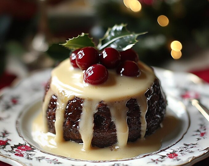 BEST RECIPE for English Plum Pudding With Custard Sauce, Printable ...