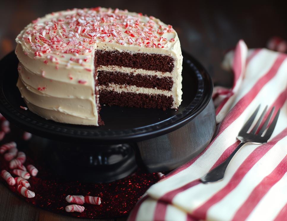 Chocolate Peppermint Cake Digital Recipe Card, Chocolate Torte Dessert ...
