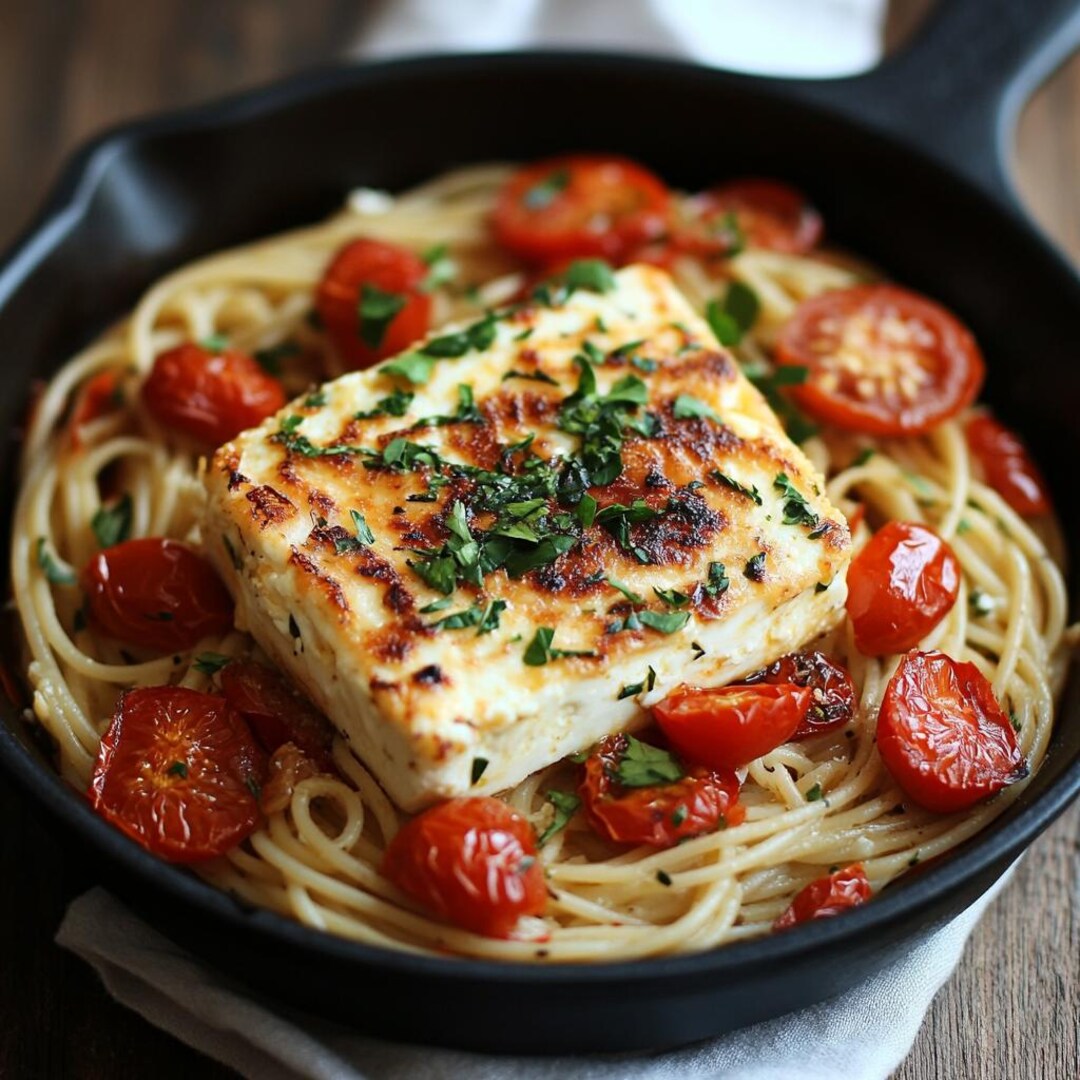 Easy Baked Feta Pasta Recipe – With Shrimp or Vegetarian Option | Printable Recipe PDF | Instant ...