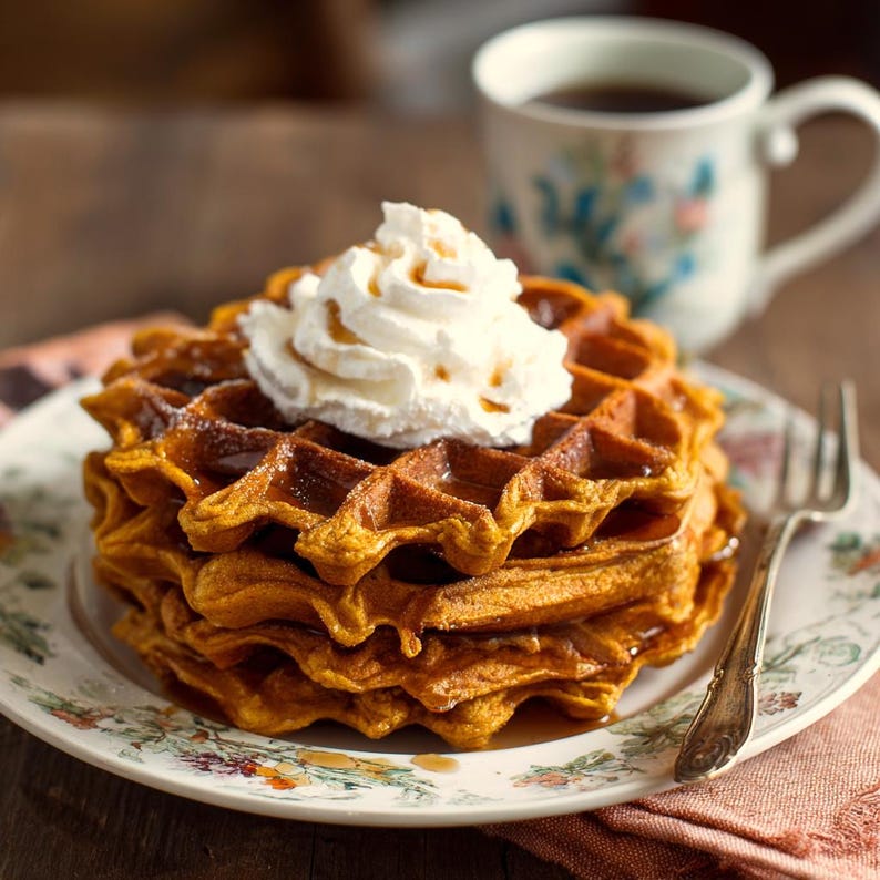 Best Pumpkin Waffles Recipe, Printable PDF Download - Etsy