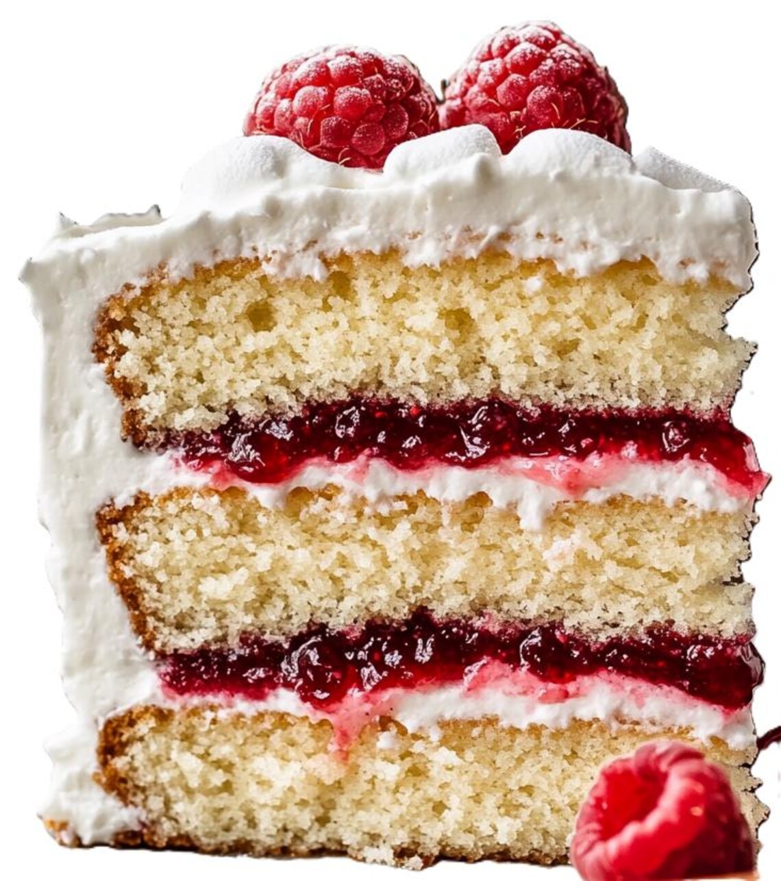 Vanilla Raspberry Layer Cake Recipe With Marshmallow Frosting ...