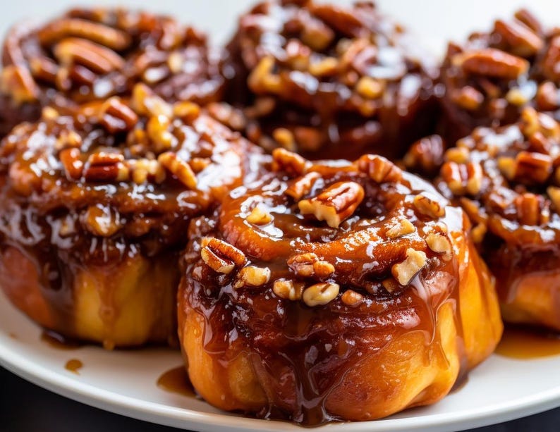 Caramel Pecan Sticky Buns Recipe, Brunch Download - Etsy
