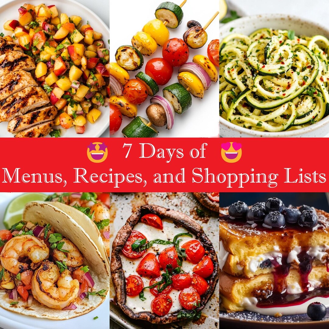 One Week of Easy Dinner Menus, 7 Dinners 1 Breakfast, Plus Thirsty ...