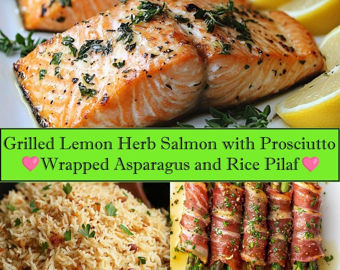 Lemon Herb Salmon Recipe Bundle - Digital Download | Printable Dinner ...