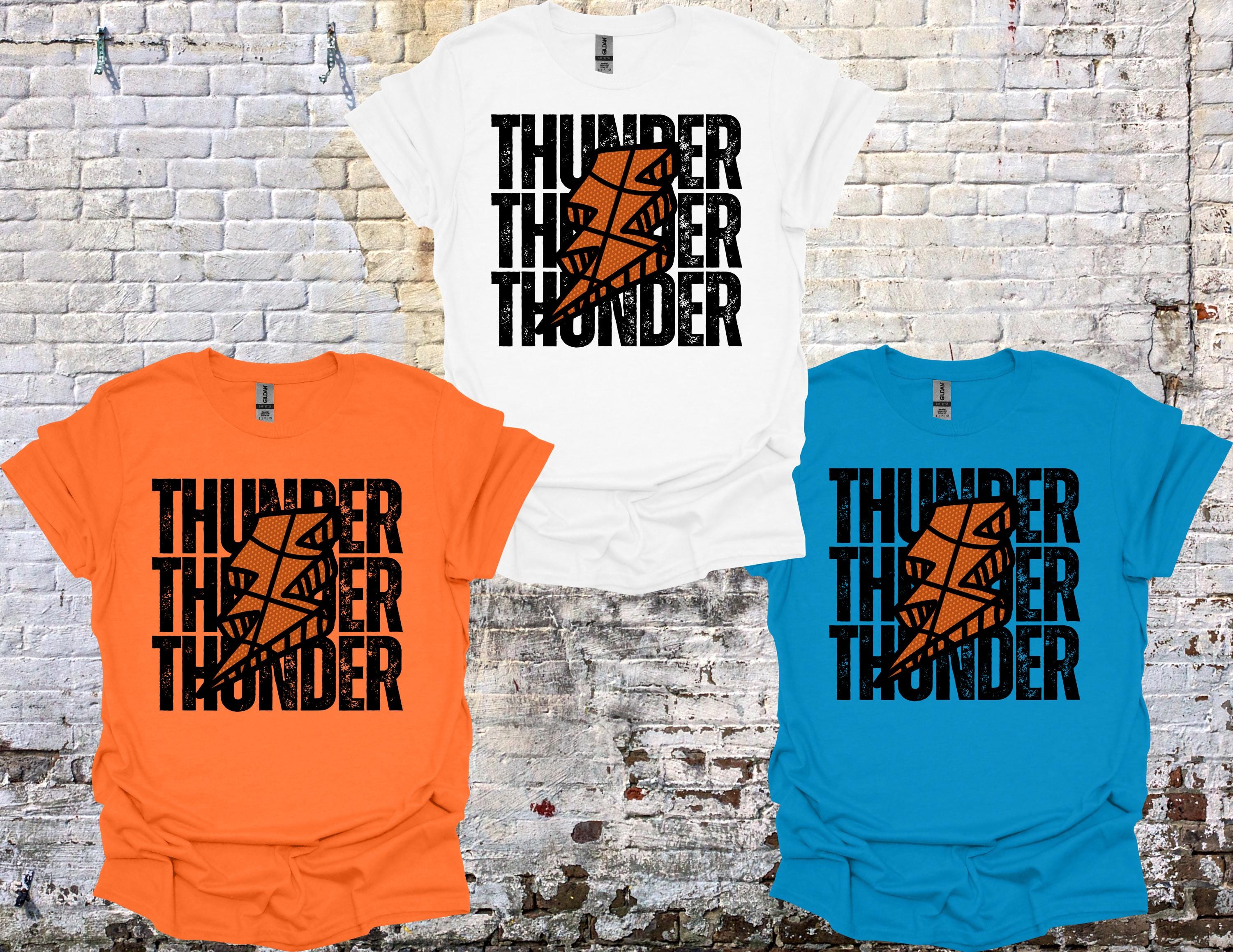 Thunder Basketball Lightning Bolt/ Thunder T-shirt - Etsy