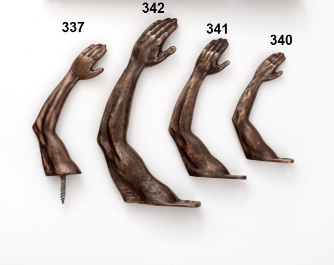 Arm Hook in Bronze medium 341 Individual Wall Hook - Etsy