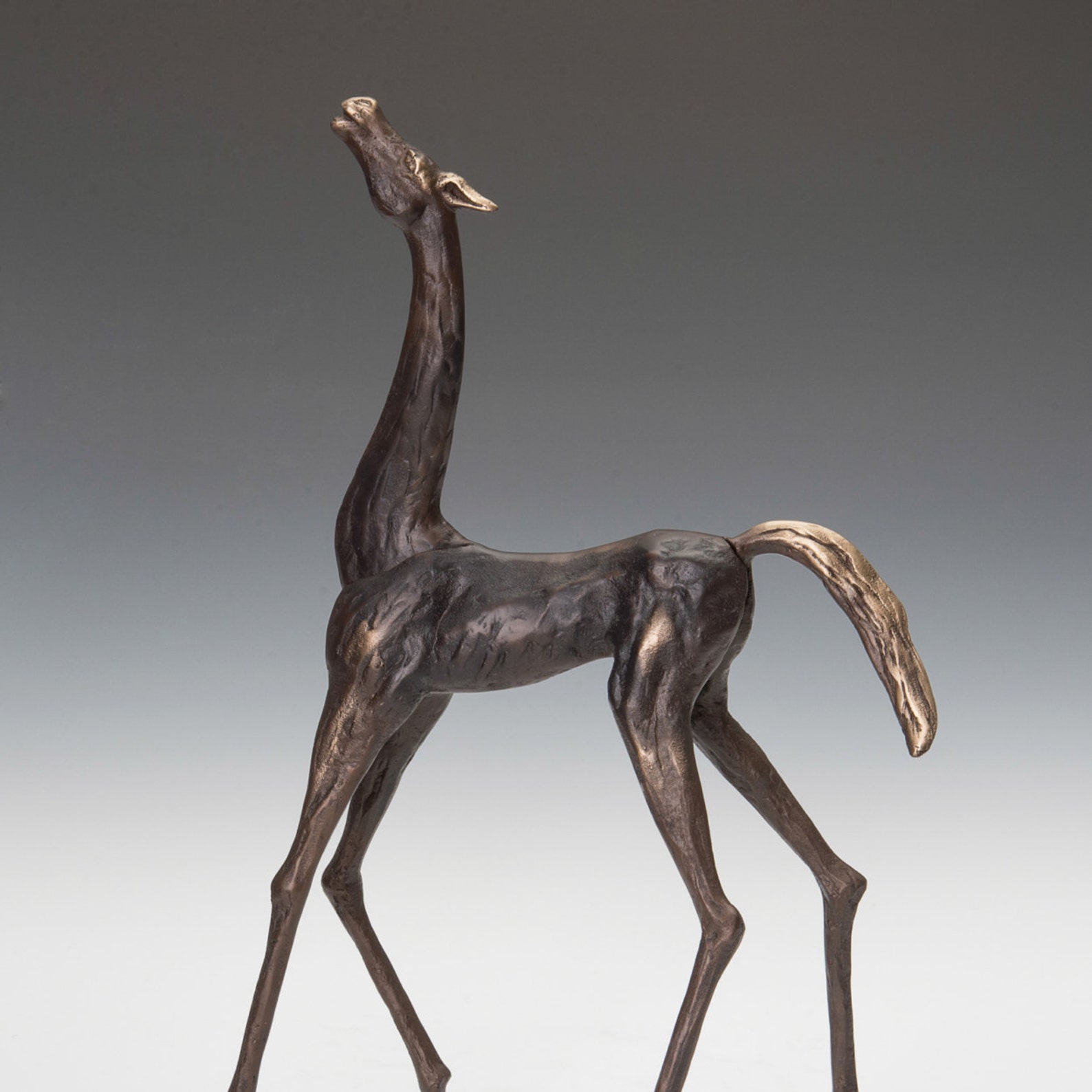 Stylized Stallion (long Neck) - Item #725, Bronze Sculpture - Etsy