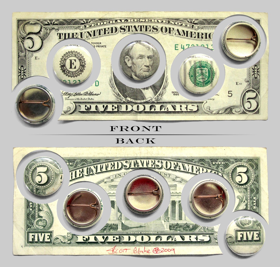 Money Buttons Made From Real US Currency - Etsy